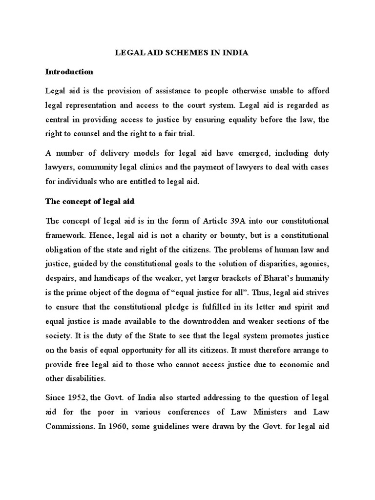 Legal Aid Schemes | PDF | Legal Aid | Ethical Principles
