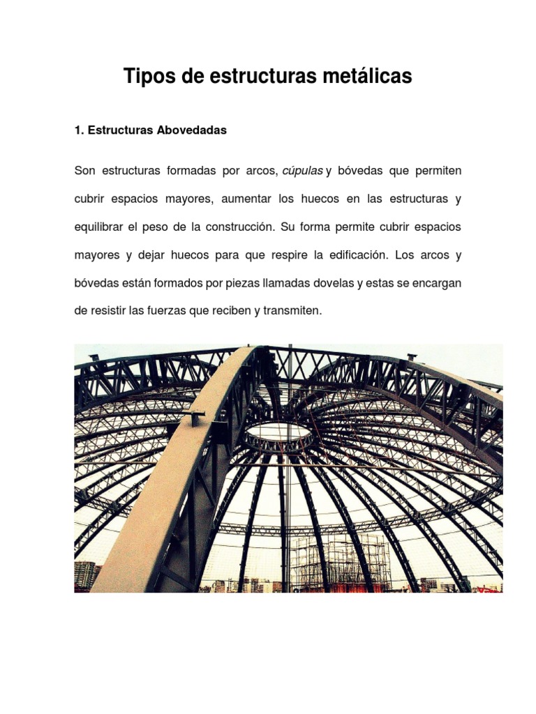 Estructuras metálicas: tipos abovedadas, entramadas, trianguladas ...