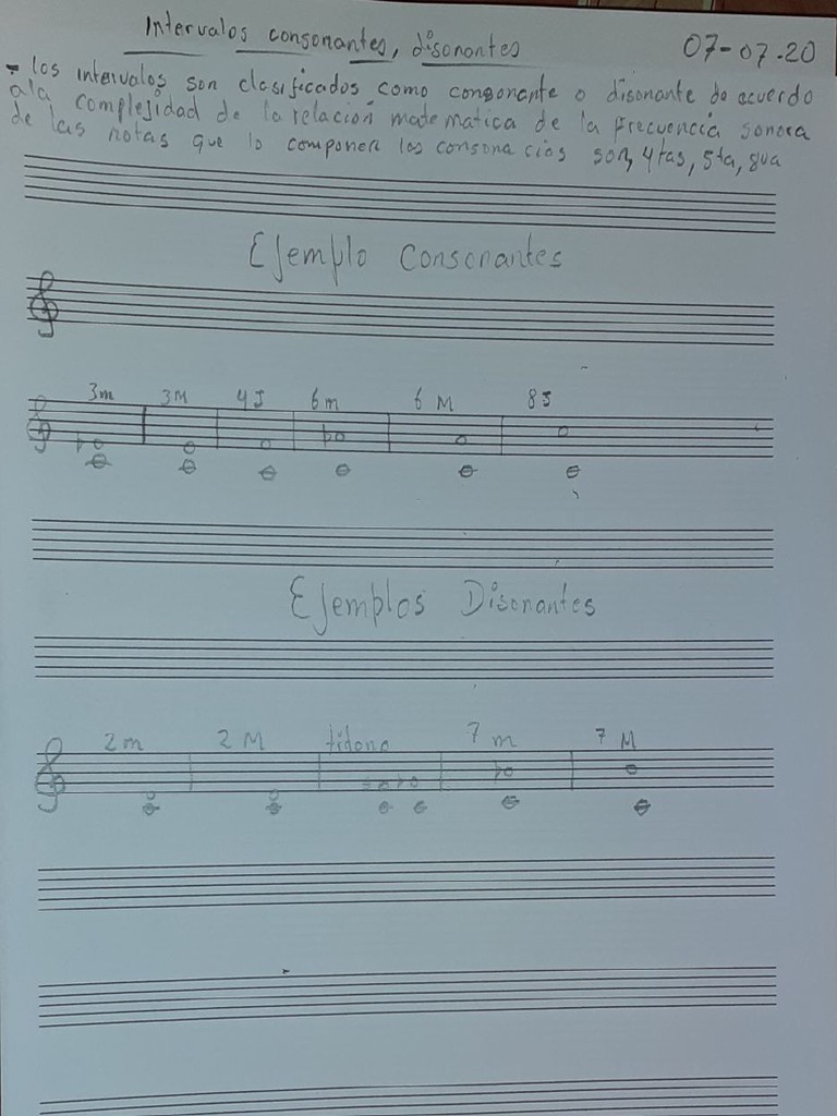 Ejemplos de Consonantes y Disonantes | PDF