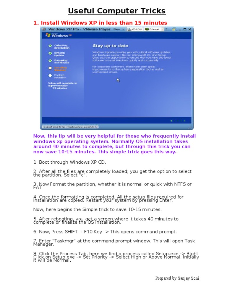 Some of The Quick Computer Tips | PDF | Windows Registry | Command Line ...