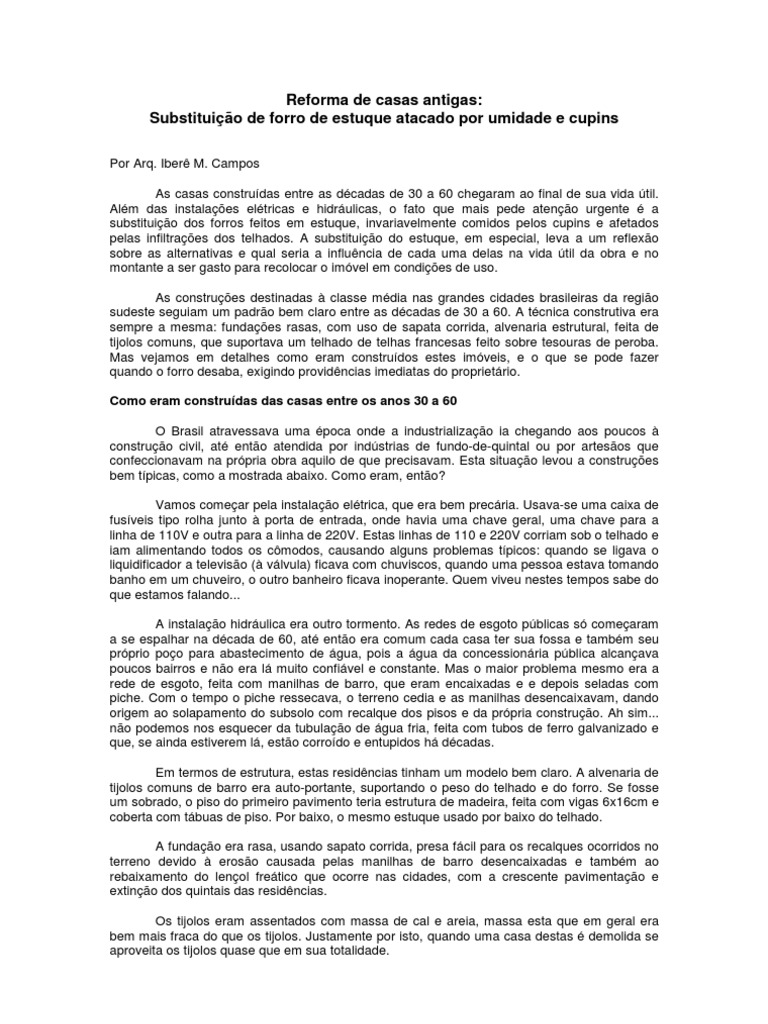 Reforma de casas antigas: Considerações sobre a substituição do forro ...