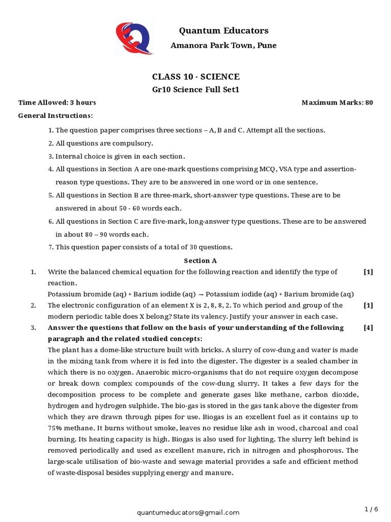 Gr10 Science Full Set1 | PDF | Biogas | Neuron