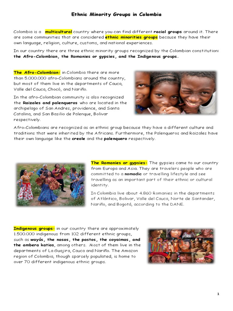 Ethnic Minority Groups in Colombia | PDF | Colombia | Identity Politics