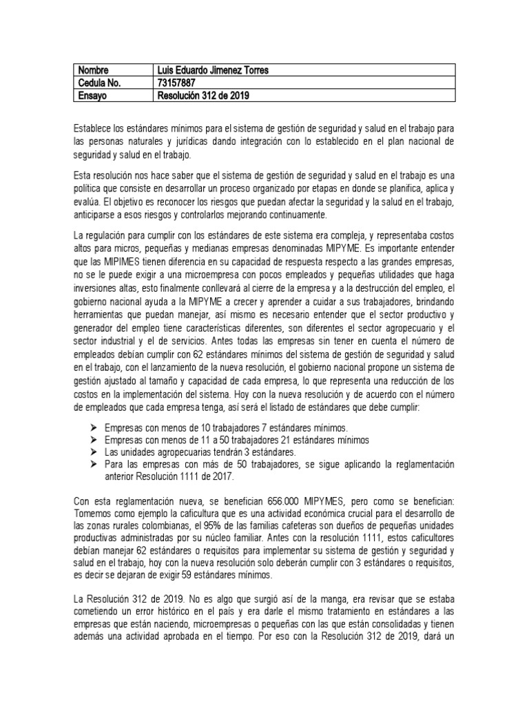 Beneficios de la Resolución 312/2019 para MIPYMES | PDF | Pequeñas y medianas empresas | Economias