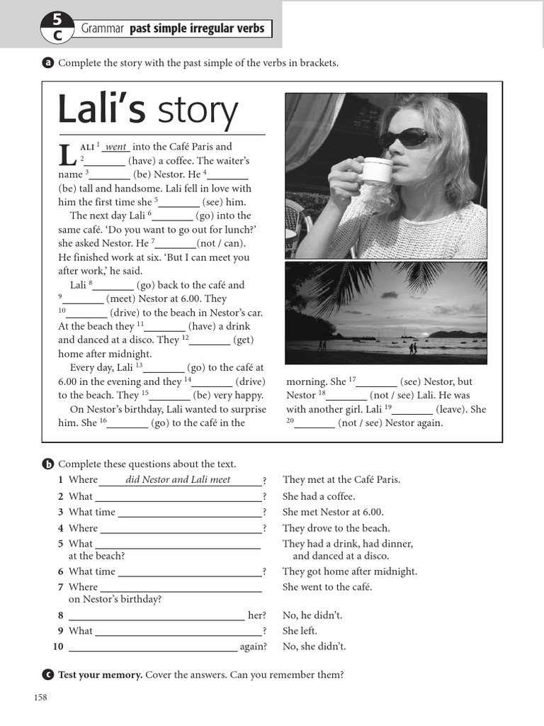 Past Simple Review 3 | PDF | Coffeehouse | Morphology