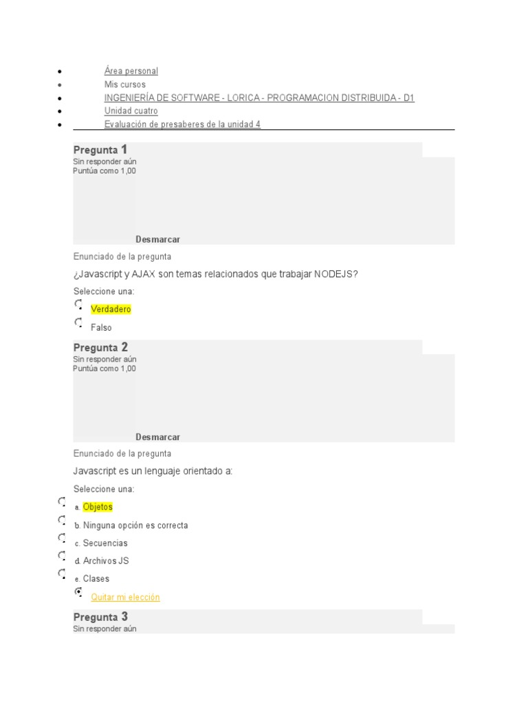 Presaber de Programacion Distributiva Unidad 4 | Descargar gratis PDF | Script Java | Lenguaje ...