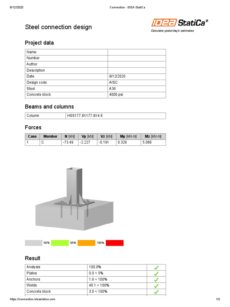 Connection - IDEA StatiCa | PDF