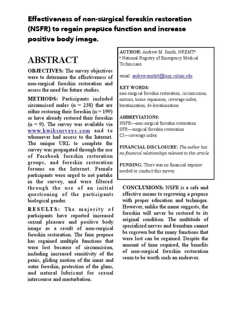 Effectiveness of NSFR | PDF | Circumcision | Urology