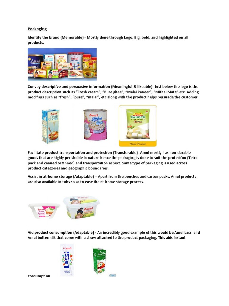 Task 3 - Amul Packaging | PDF
