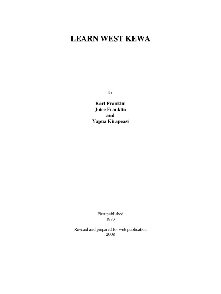 West Kewa Learn | Download Free PDF | English Language | Linguistics