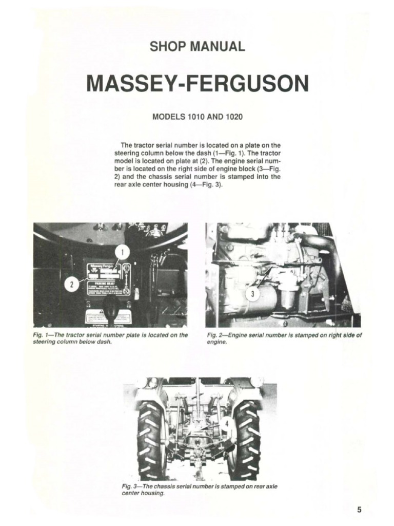 Massey Ferguson MF1010-MF1020 | PDF | Axle | Piston
