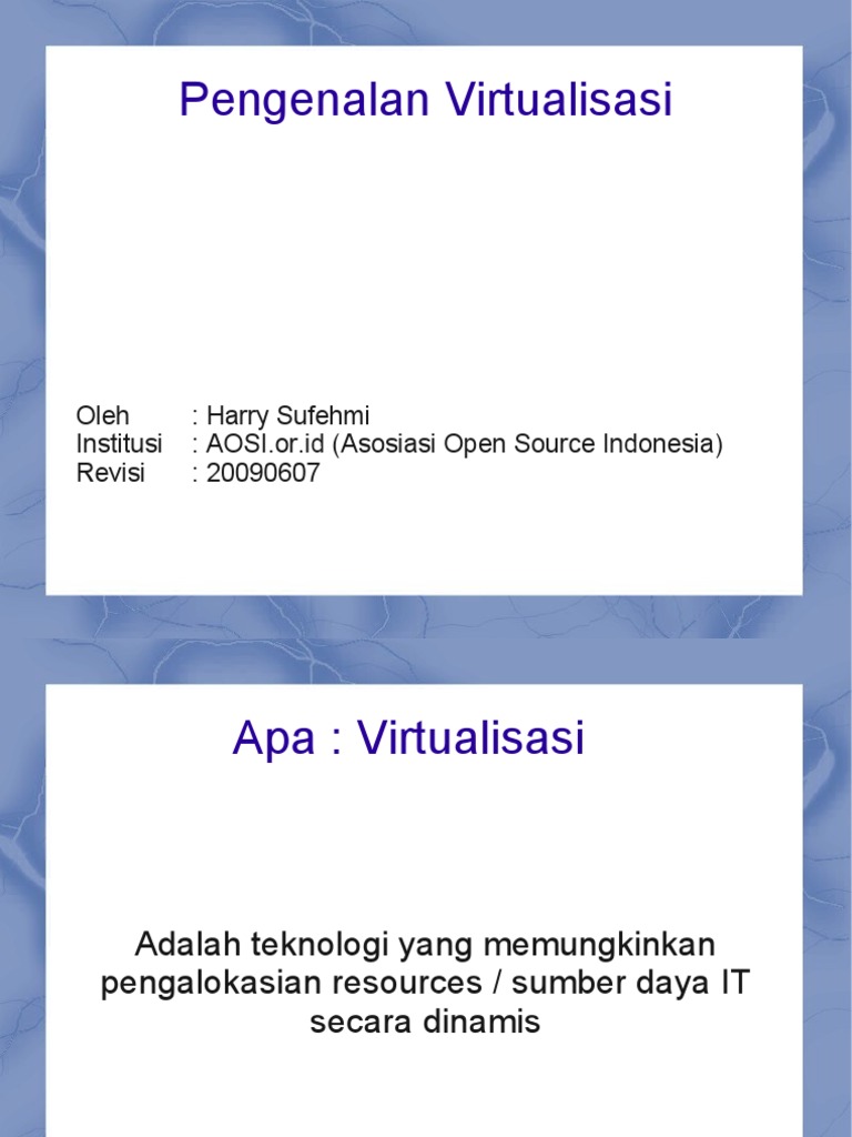 Pengenalan Virtualisasi | PDF