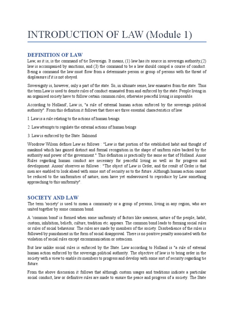 Business Law Class Module - 1 | Download Free PDF | Rule Of Law ...