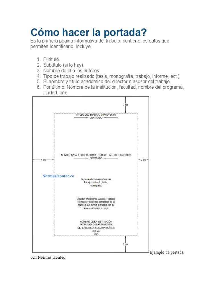 Cómo Hacer La Portada | PDF