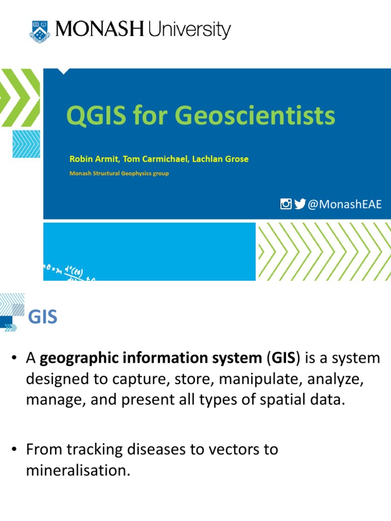 Qgis For Geoscientists: @monasheae | PDF | Geographic Information ...