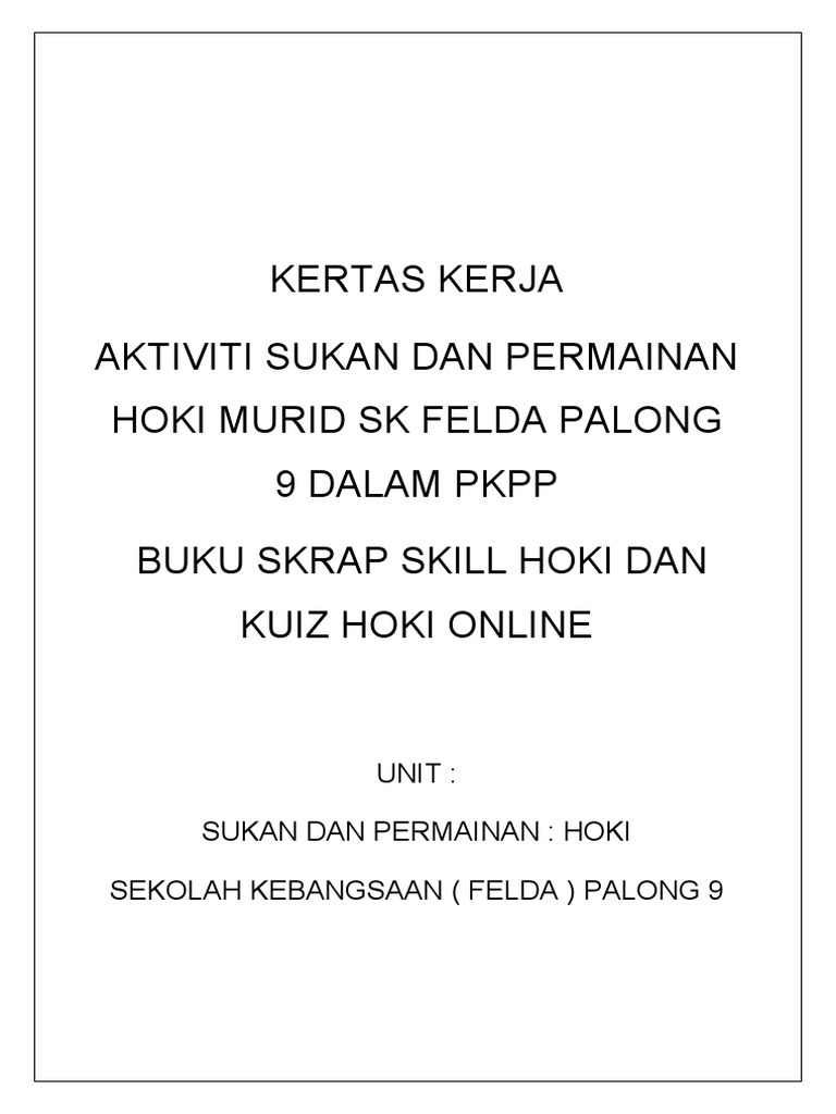 Kertas Kerja Permainan Hoki | PDF