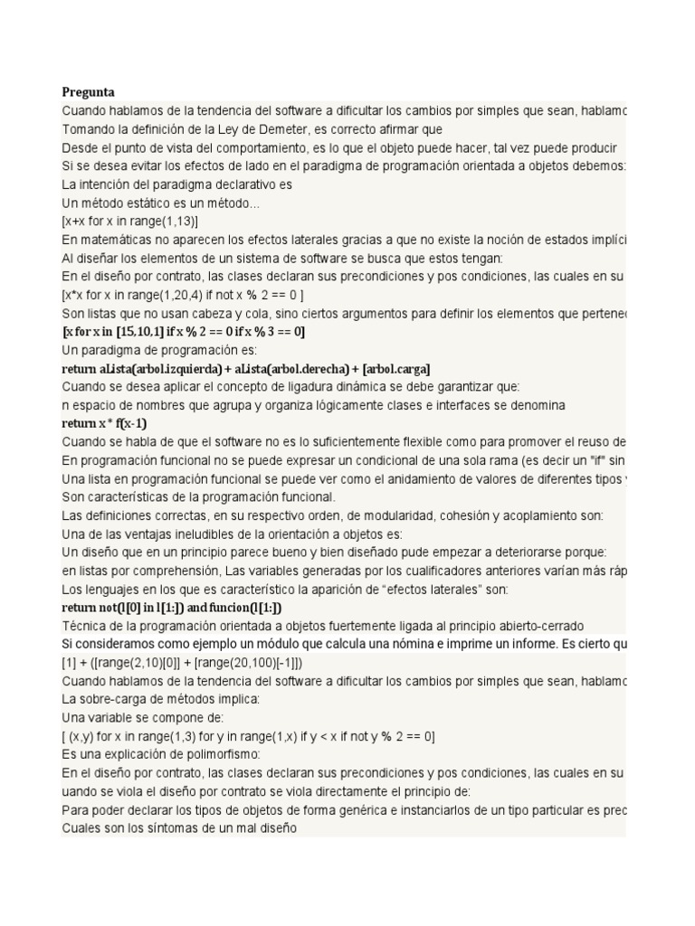 Preguntas de Quiz - Modelos | PDF | Objeto (informática) | Lenguaje de programación