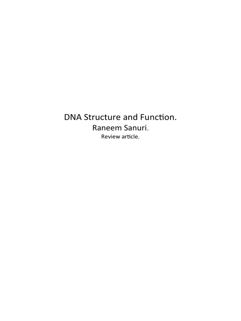 DNA Structure and Function | PDF