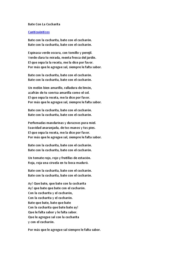 Bate Con La Cucharita | PDF | Cocina, comidas y vino