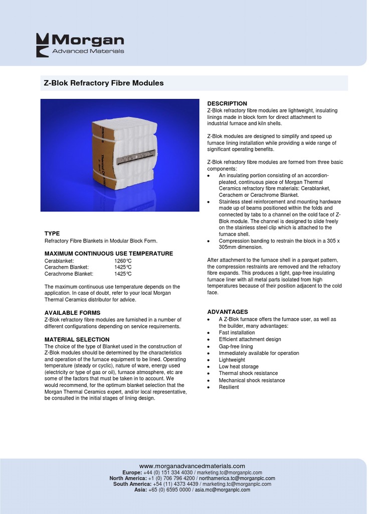 Z Blokrefractoryfibremodulesenglish New PDF | PDF | Refractory | Furnace