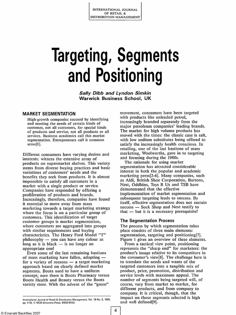 Segmenting Targeting Positioning PDF | PDF | Retail | Brand