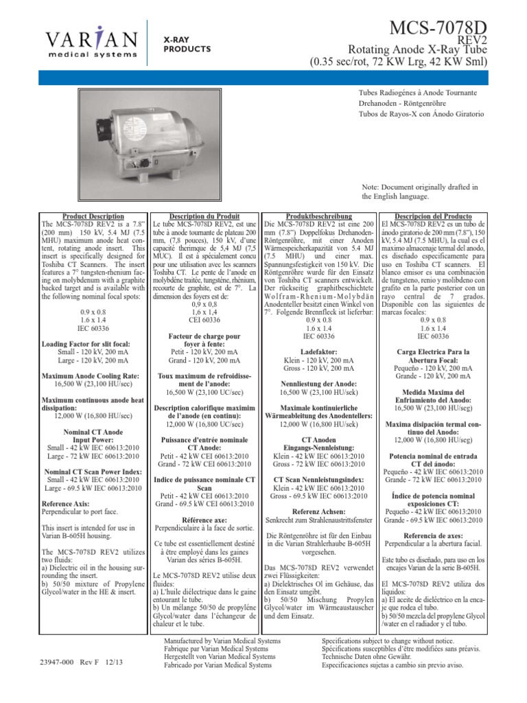 MCS-7078DREV2 PDS 23947-000 Eng | PDF | Switch | Vacuum Tube