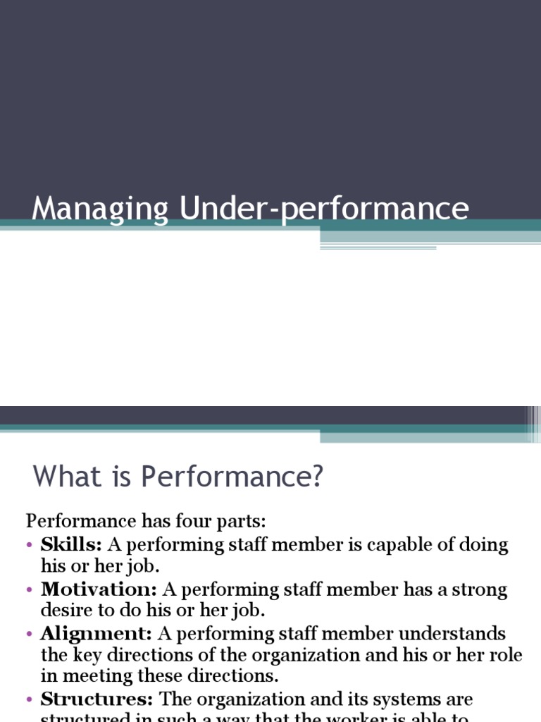 Manage Underperformance with a 4-Step Process | PDF | Motivation ...