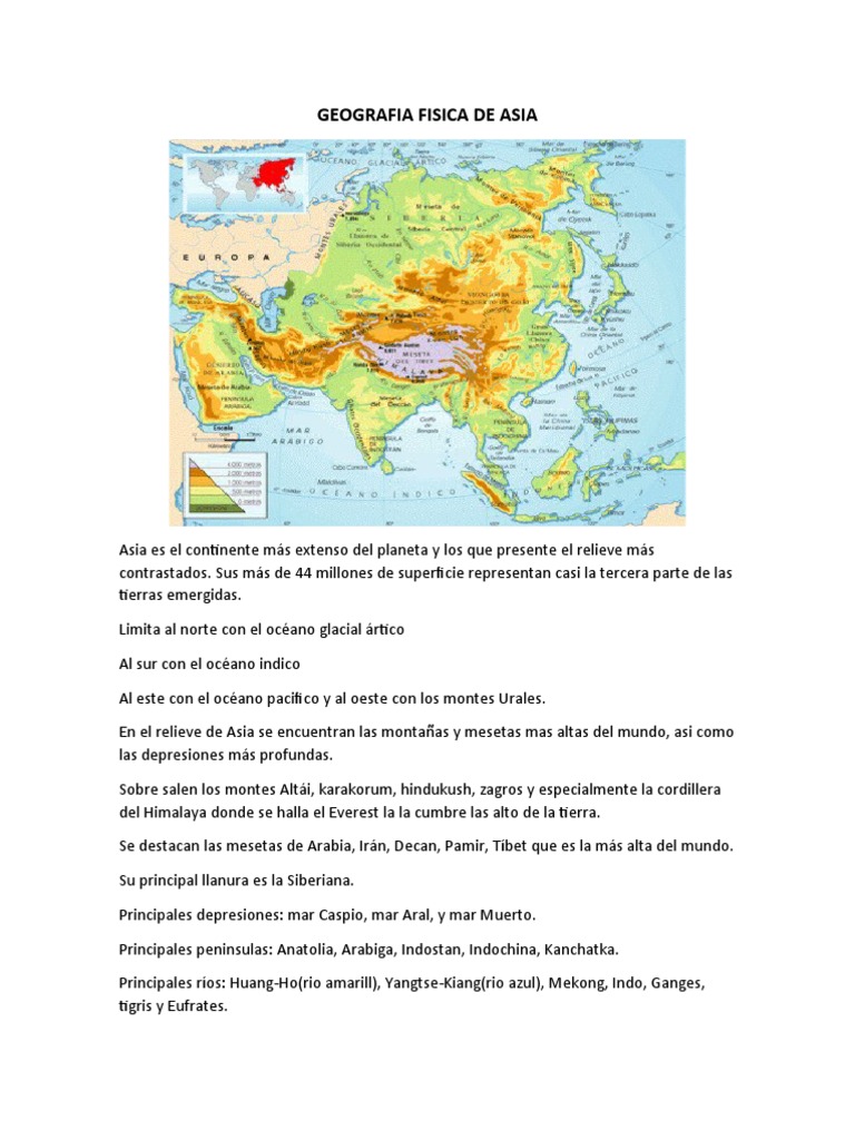 GEOGRAFIA FISICA DE ASIA 6 Y7 | PDF