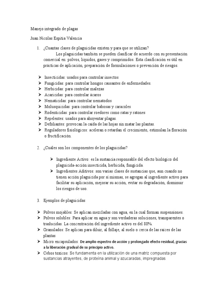 Manejo Integrado de Plagas | PDF | Pesticida | Plaga (organismo)