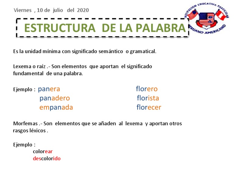 Clase 07-10 Estructura Palabras | PDF