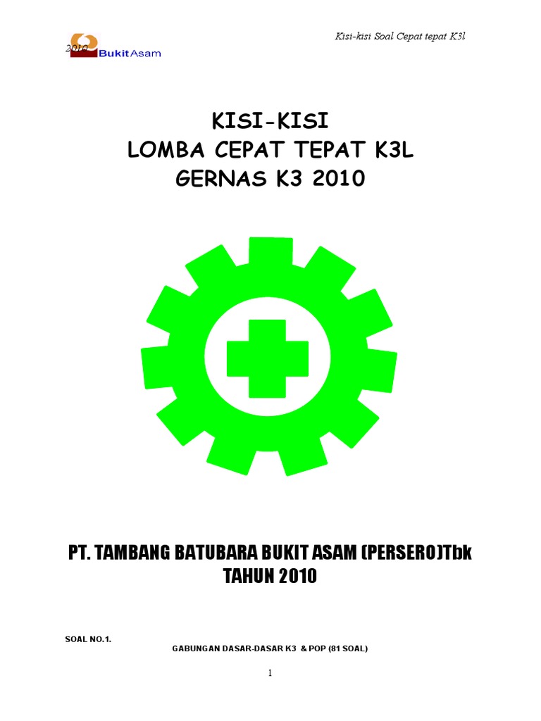 Kisi-Kisi Lomba K3 2010 | PDF | Bisnis | Teknologi & Rekayasa