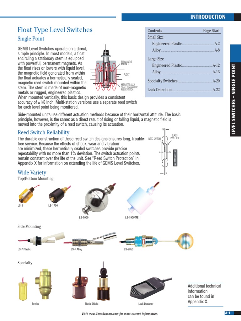 Level Switches Single Point-5!16!2011 | PDF