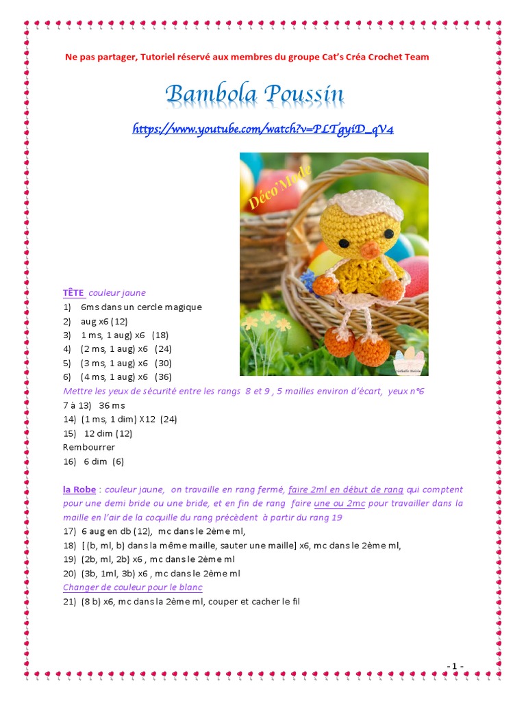 Tutoriel Bambola Poussin au Crochet | PDF | Des sports