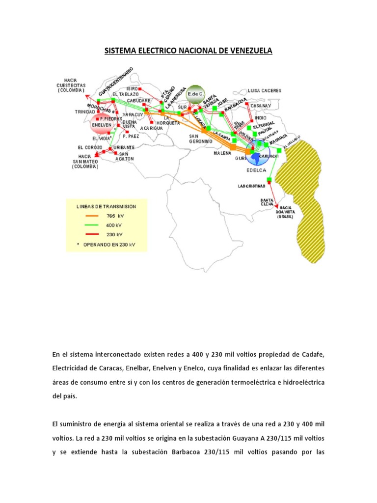 Sistema Electrico Nacional de Venezuela | PDF | Subestacion electrica ...