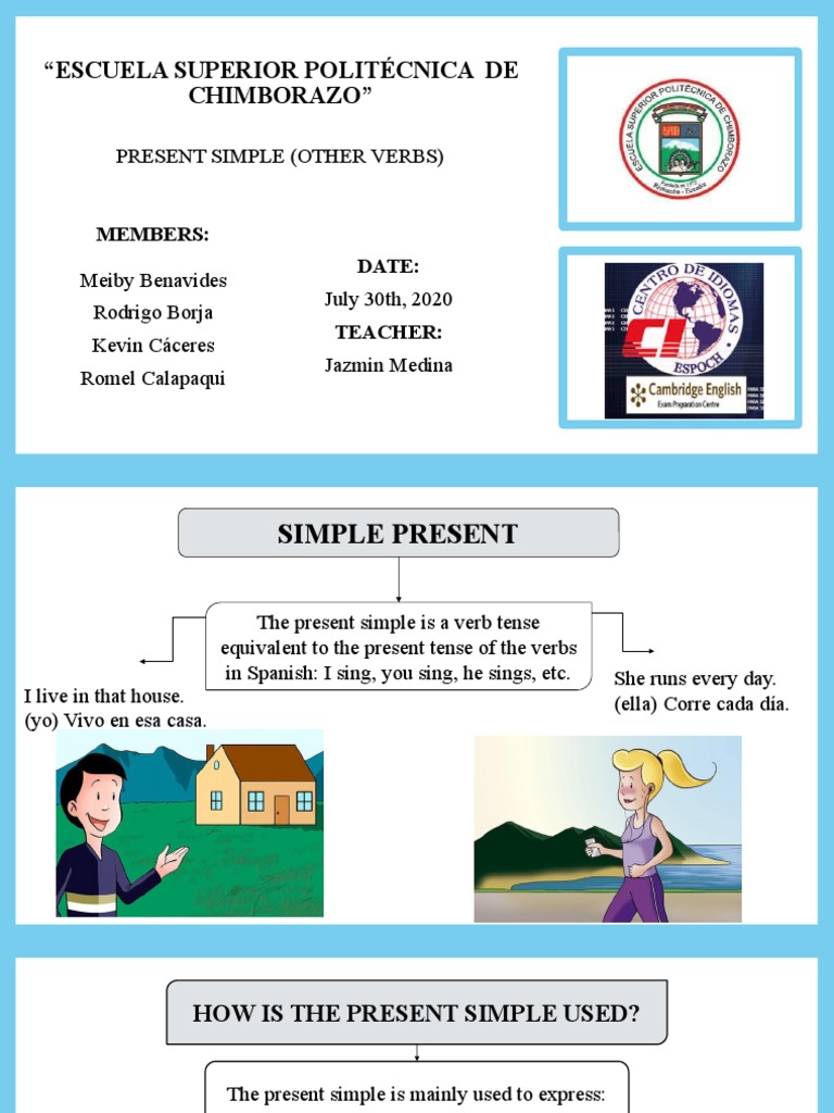 "Escuela Superior Politécnica de Chimborazo": Present Simple (Other Verbs) | PDF | Verb | Grammar