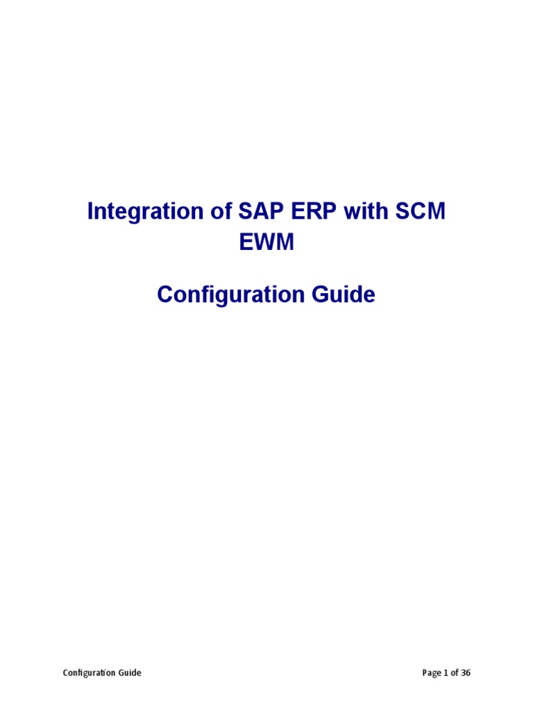 Integration of SAP ERP With SCM EWM Configuration Guide | PDF ...