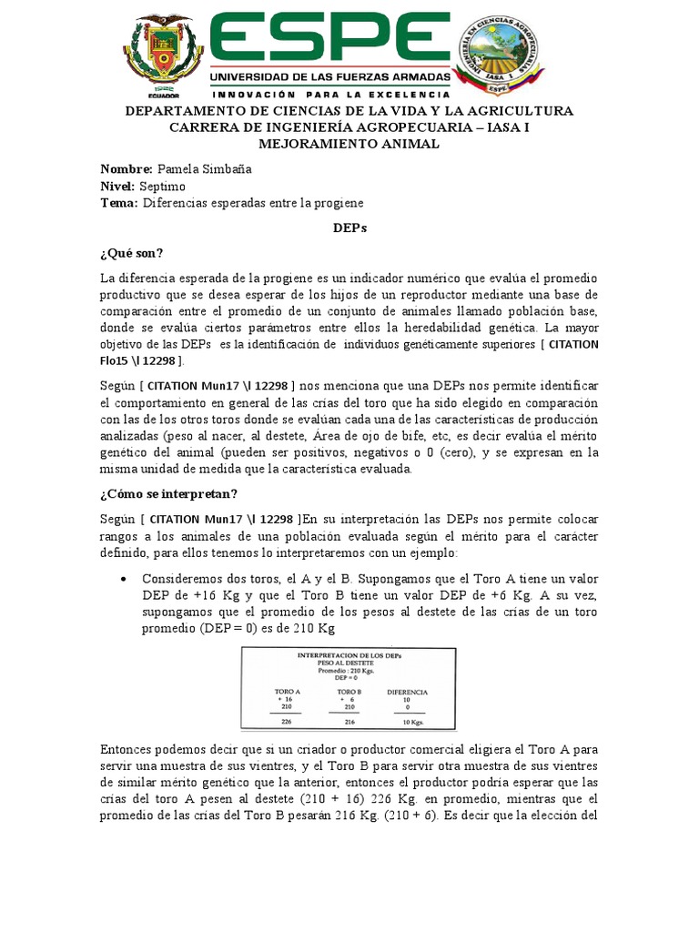 Diferencias Esperadas de Progénie en Ganadería | PDF | Vacas | Science