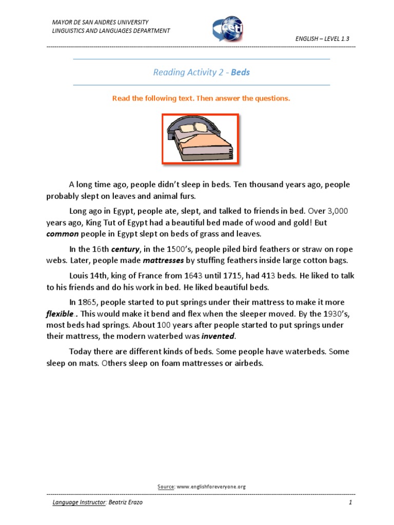 CETI English 1.3 - Reading Activity 2 PDF | PDF