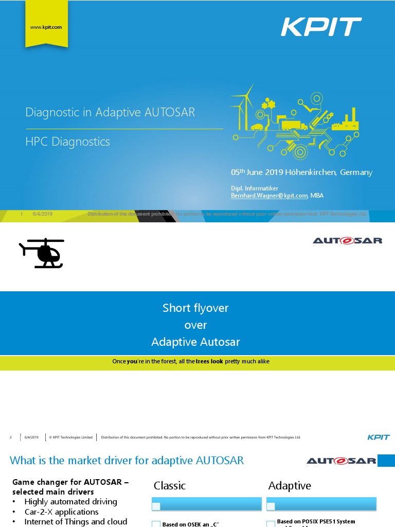 Diagnostic in Adaptive AUTOSAR HPC Diagnostics: 05 June 2019 ...
