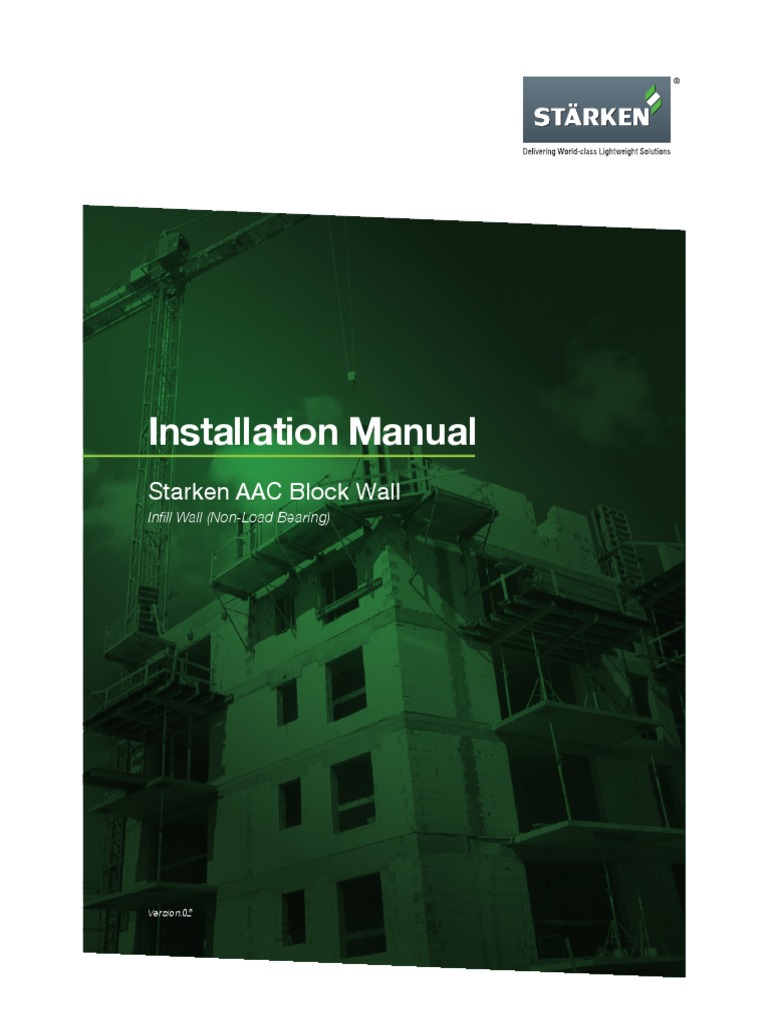 Starken AAC Block Installation Manual | PDF | Wall | Concrete