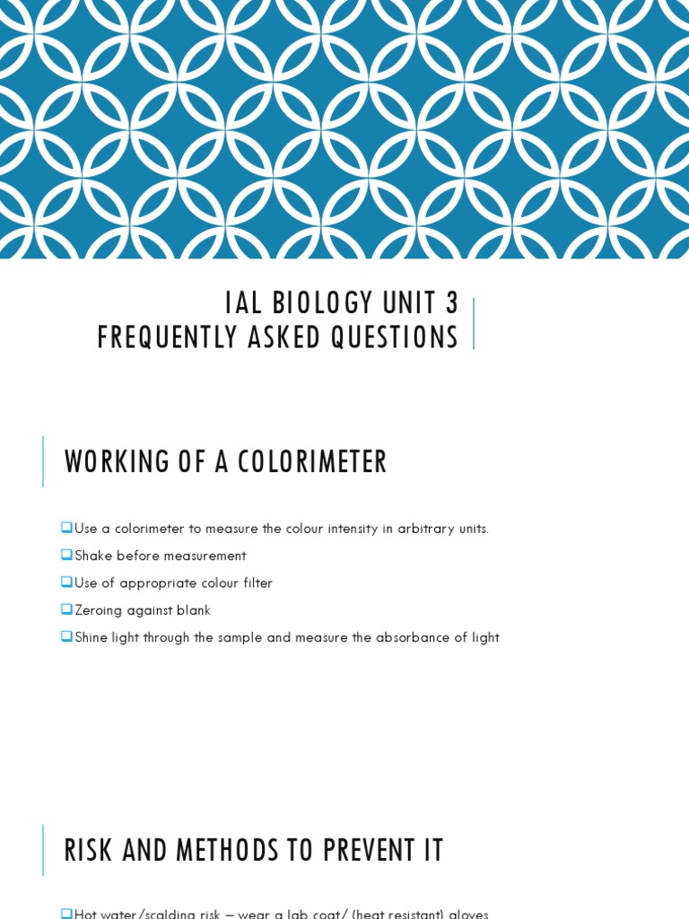 IAL Edexcel Biology Unit 3 | PDF | Experiment | Risk