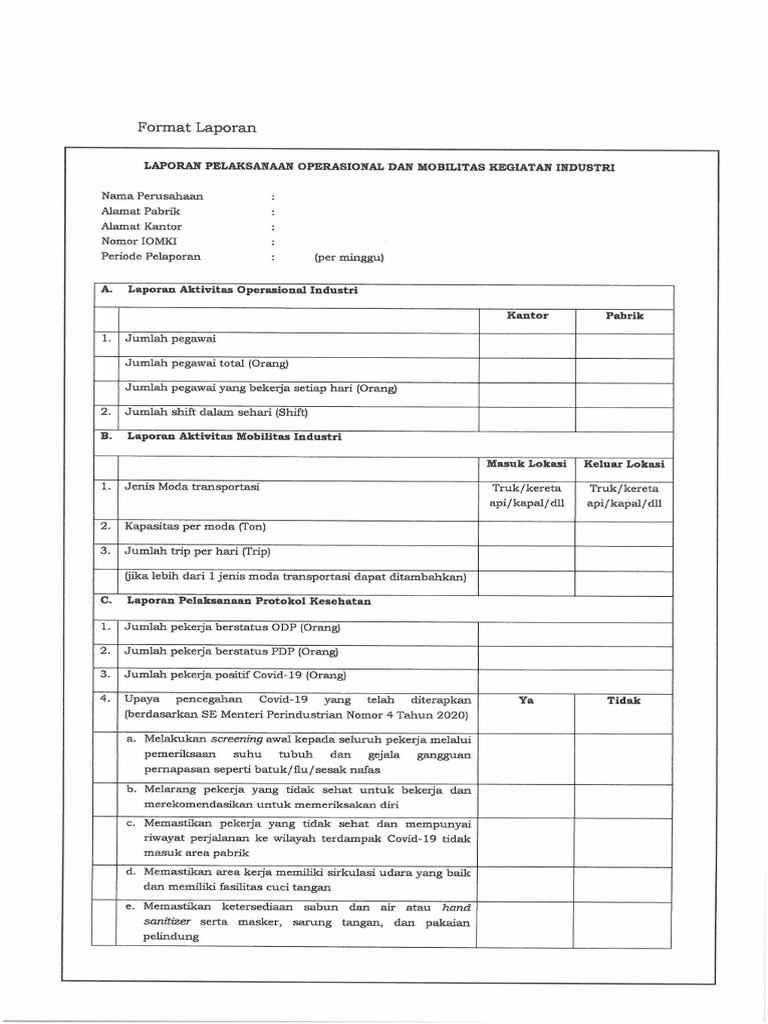 Format Laporan IOMKI | PDF