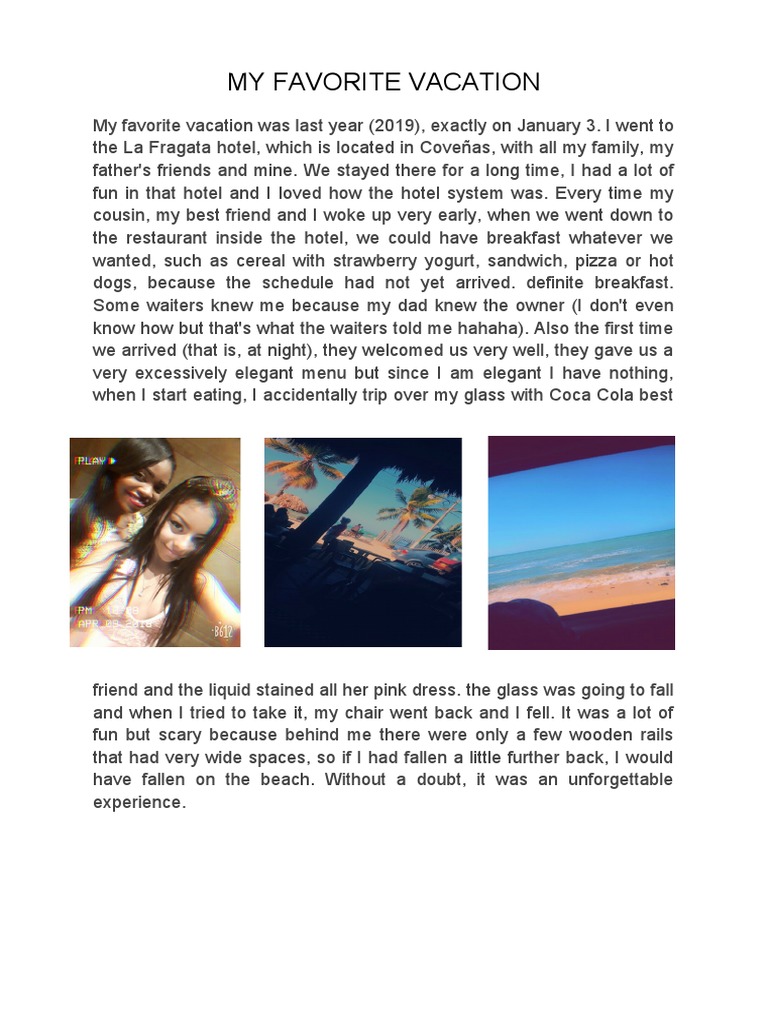 Favorite Vacation | PDF