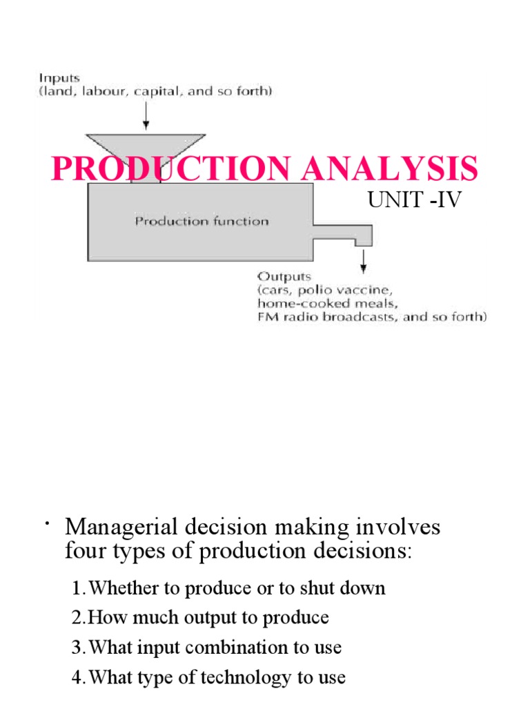 Unit-Iv Production Analysis | PDF | Long Run And Short Run | Labour ...