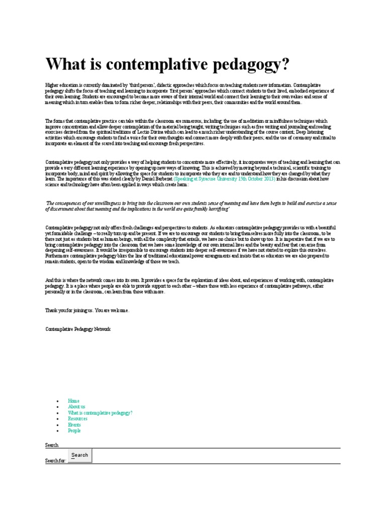 What Is Contemplative Pedagogy?: (Speaking at Syracuse University 15th ...