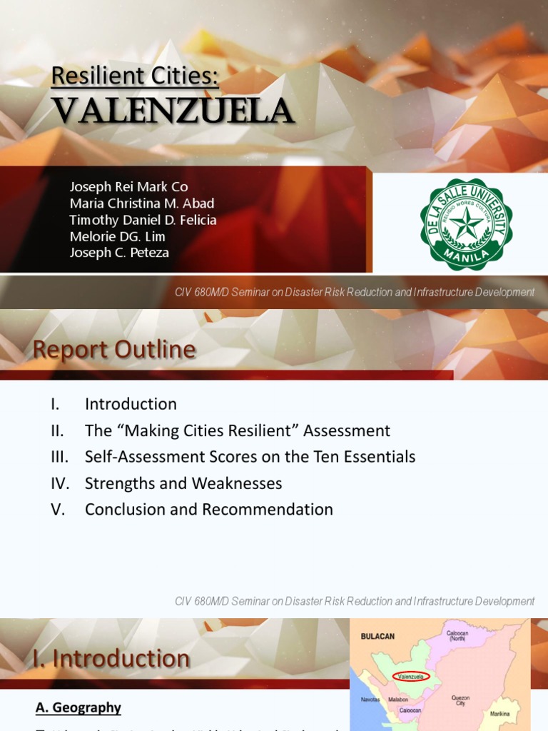 Disaster Resilient Cities Assessment Valenzuela City | PDF | Emergency ...