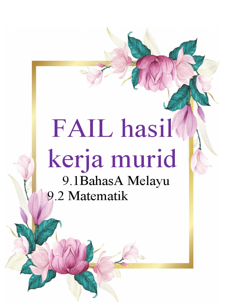 Muka Depan Fail Indivdu Murid | PDF