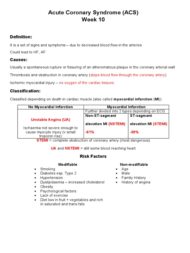 Acute Coronary Syndrome | PDF | Myocardial Infarction | Angiology