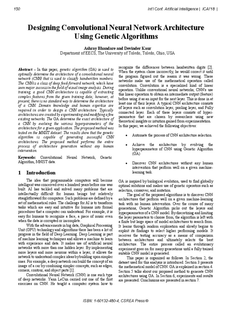 Designing Convolutional Neural Network Architecture Using Genetic Algorithms Pdf Genetic