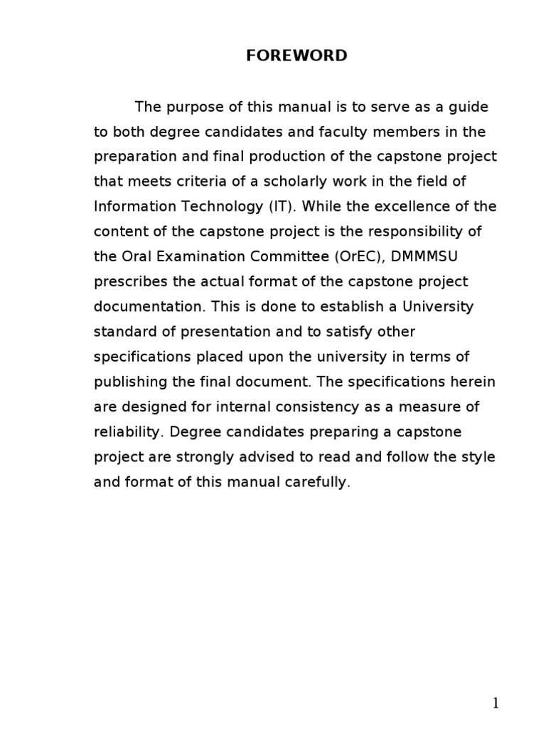 Guide to Developing and Formatting Information Technology Capstone ...